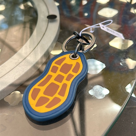 Coach | Accessories | Coach Blue Peanut Keychain With Black Ring | Poshmark